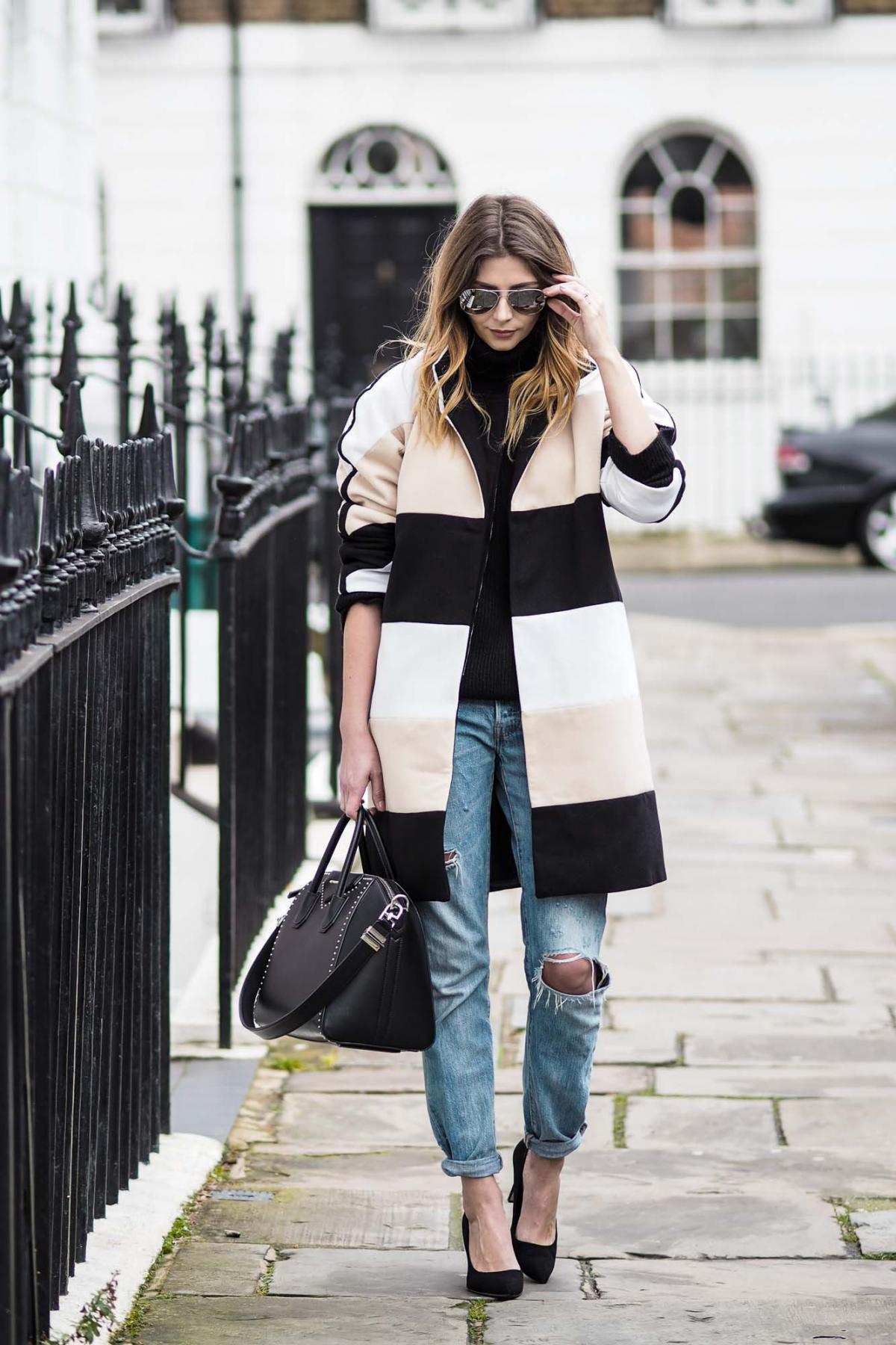 Neutral Colour Block Coat – Emma Hill